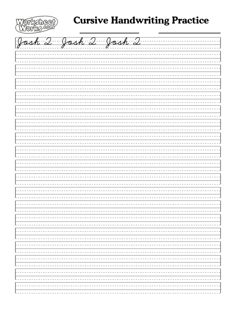 WorksheetWorks Cursive Handwriting Practice 1 | PDF