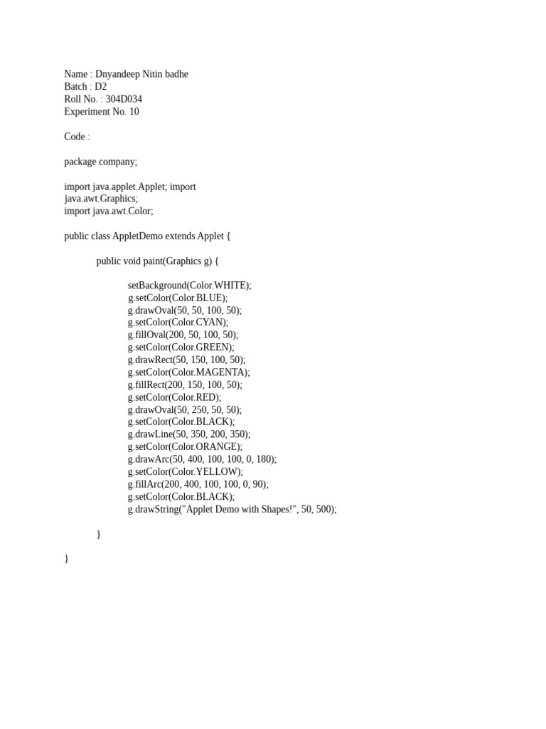 FJP Exp 10 | PDF | Computers