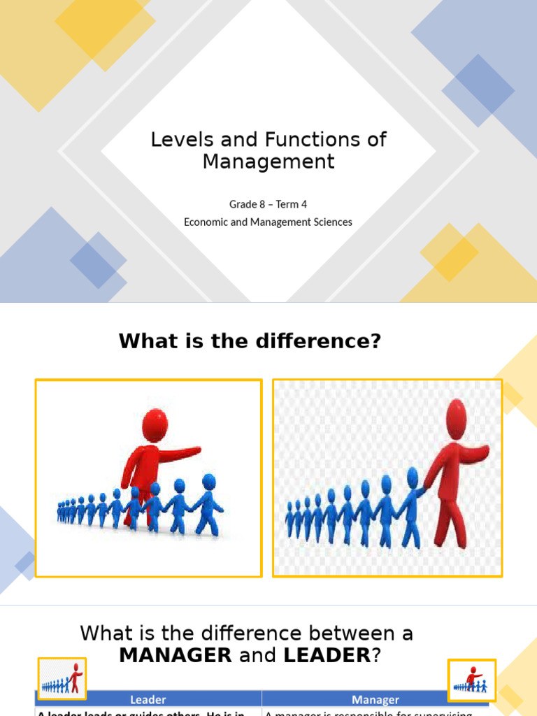 Levels and Functions of Management | PDF | Planning | Goal