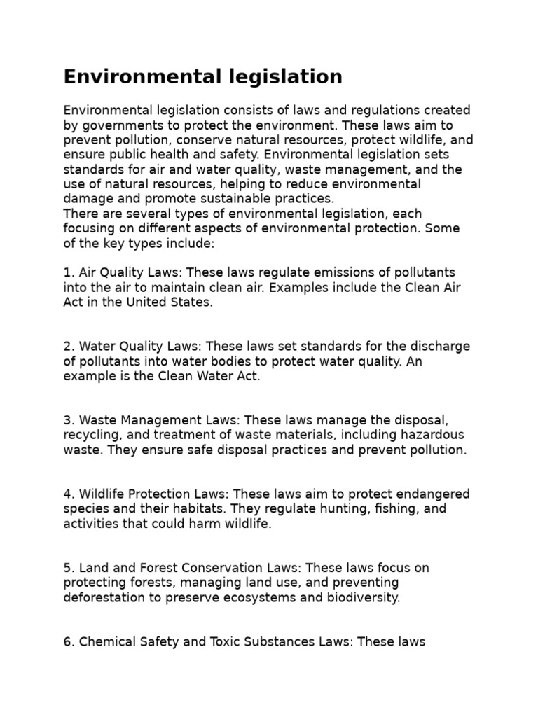 Environmental Legislation | PDF | Environmental Impact Assessment ...