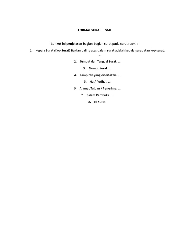 Format dan Bagian Surat Resmi | PDF | Seni & Disiplin Bahasa