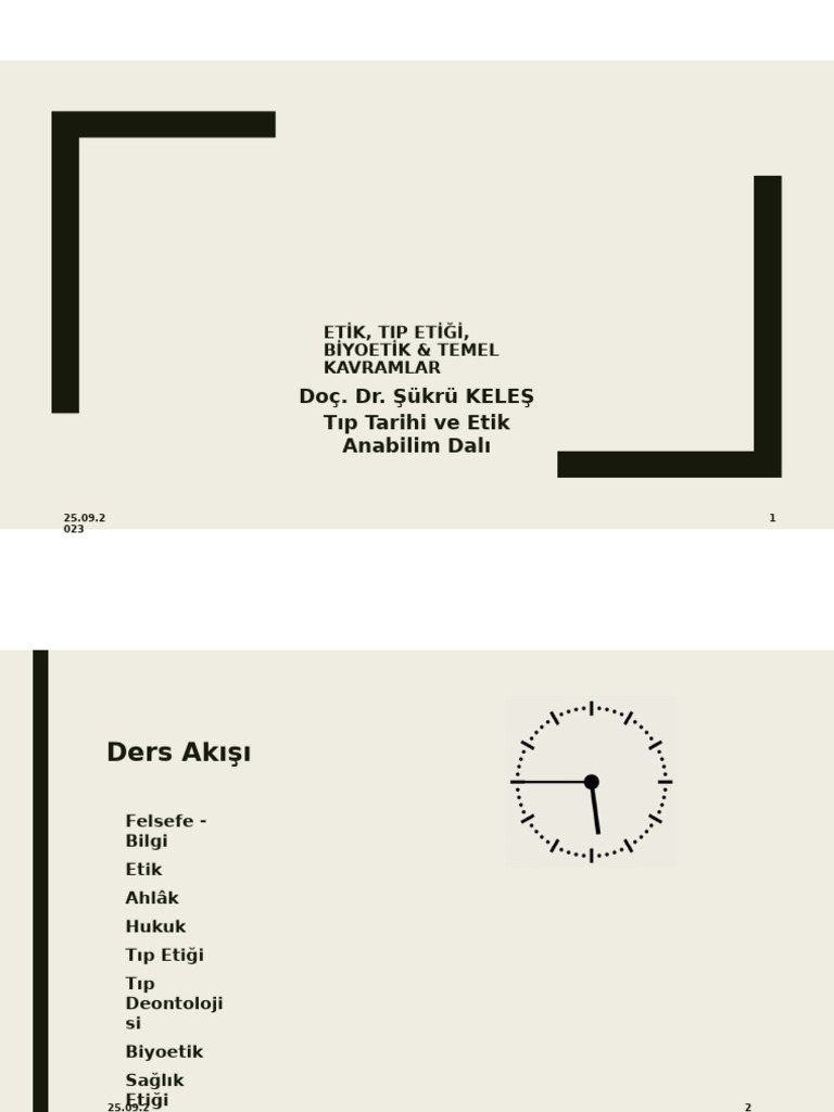 1 Ders Dönem 3 - Tıp Tarihi Ve Etik - 1 Ders (25 Eyl - 231025 - 102432 | PDF