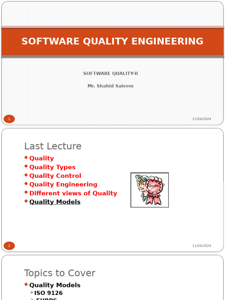 4 Software Quality Engineering Video | PDF | Software Quality | Reliability Engineering