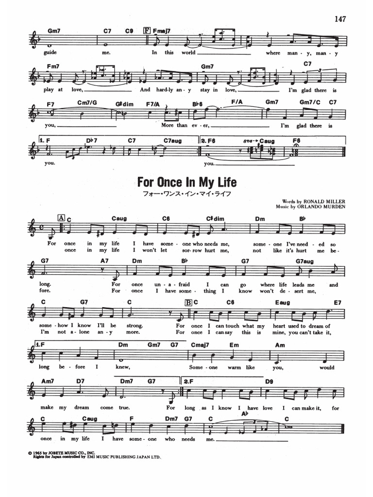 For Once in My Life | PDF
