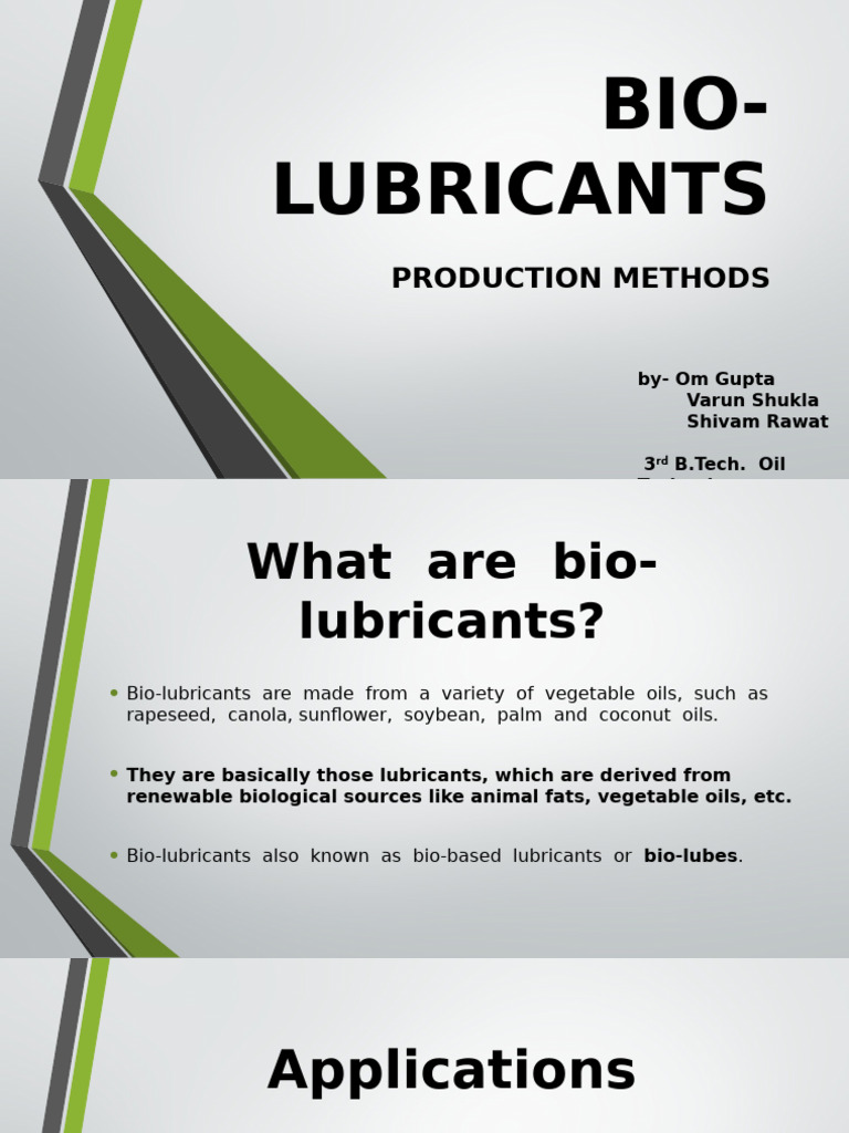 BIO-LUBRICANTS | PDF | Vegetable Oil | Fatty Acid
