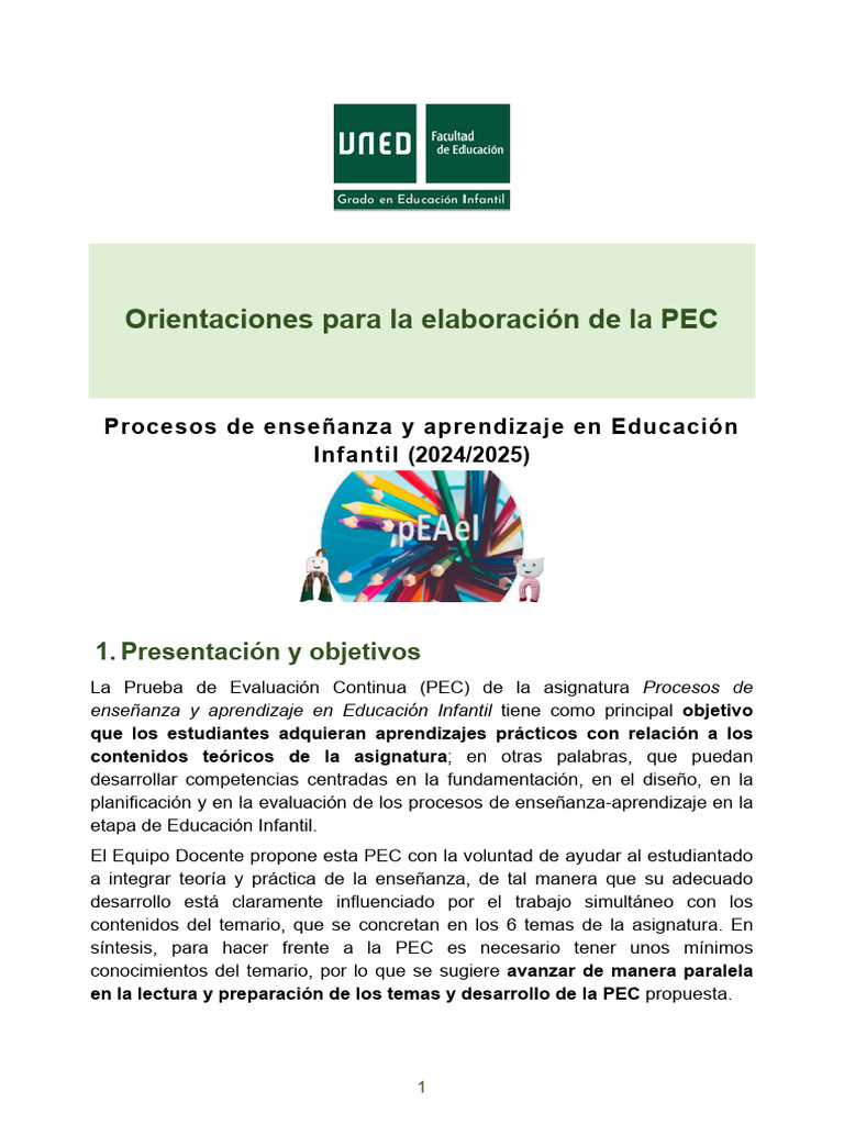 pEAeI Orientaciones PEC 2025 | PDF | Enseñando | Evaluación
