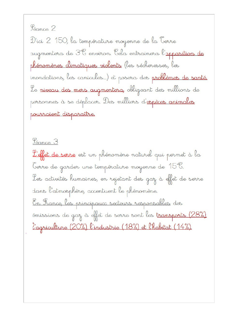 Trace Ecrite Seance 2 Et 3 | PDF