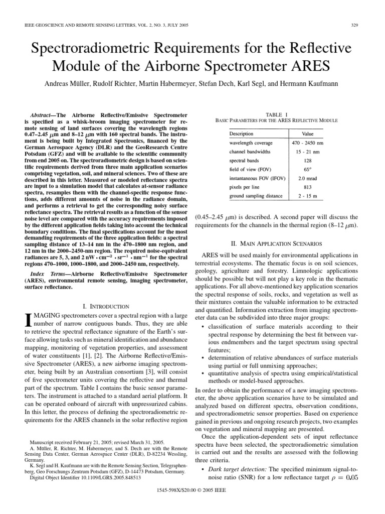 ARES | PDF | Absorption Spectroscopy | Spectroscopy