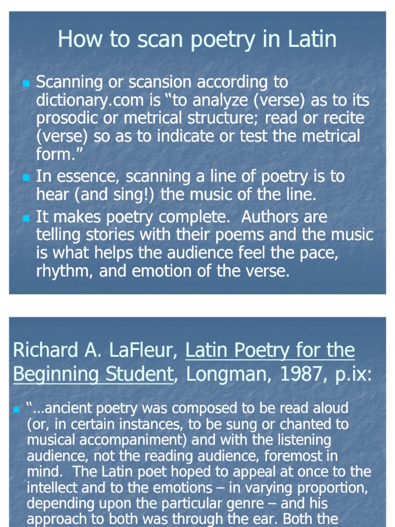 How To Scan Poetry in Latin | PDF | Vowel | Metre (Poetry)