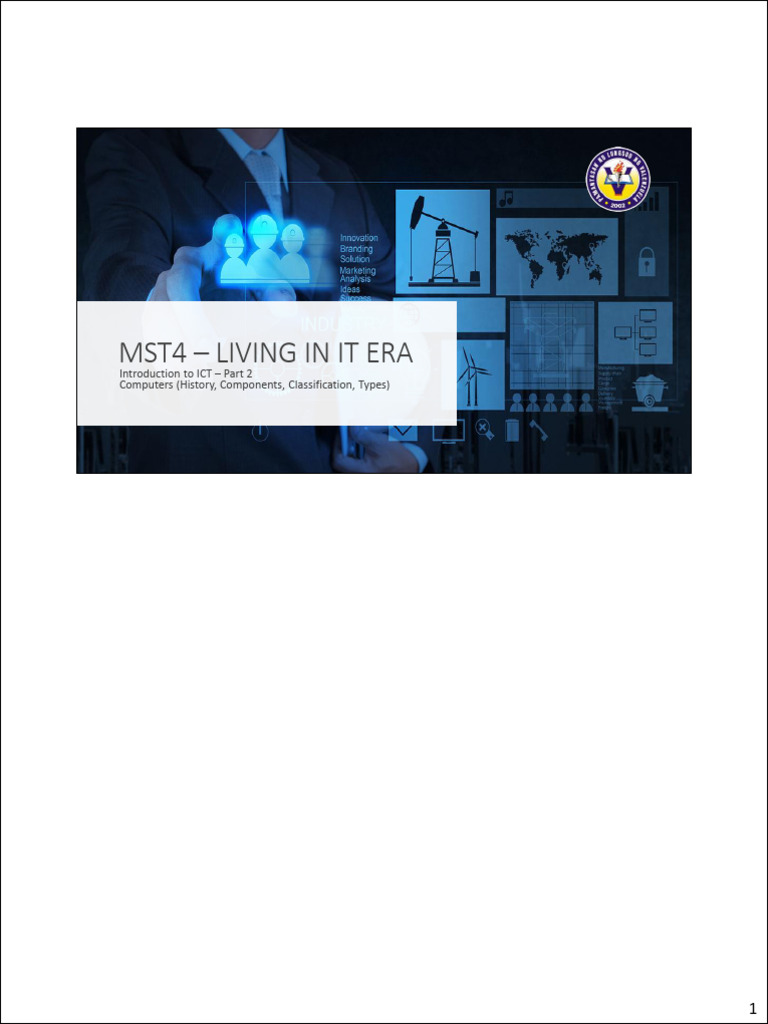 Intro To ICT Part2 Computers MST4 Week3 2024 | PDF | Computer Hardware | Mainframe Computer