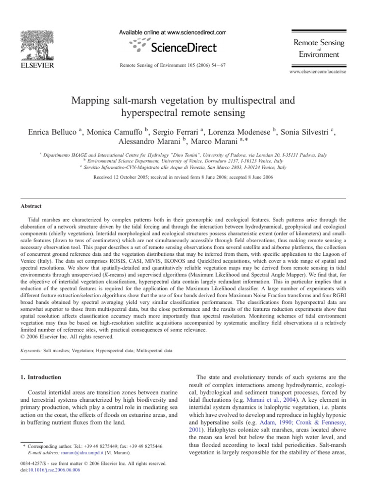 MIVIS | PDF | Statistical Classification | Remote Sensing