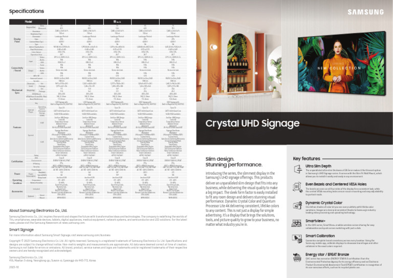 Samsung 55inch SIGNAGE DISPLAY QH55C | PDF | Hdmi | Display Technology