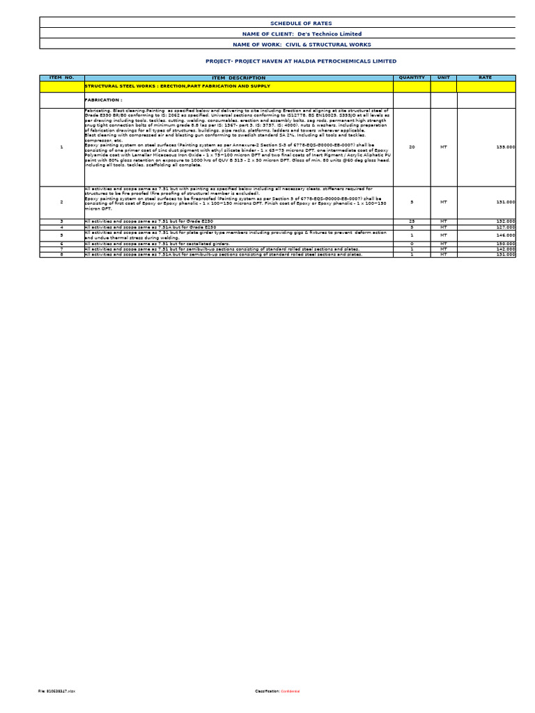 RFQ Structure & Equipment Erection Works (1) | PDF | Epoxy | Paint