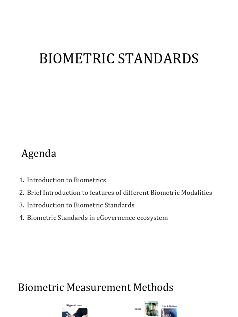 Biometric Standards for eGovernance | PDF | Fingerprint | Biometrics