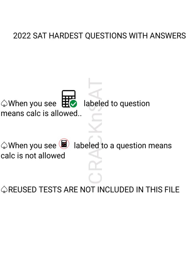 2022 SAT Toughest Questions & Answers | PDF