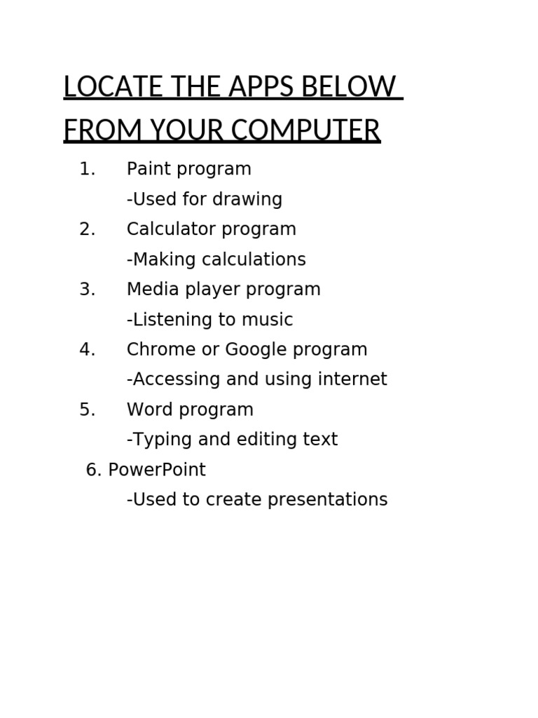 6 Common Programs or Apps | PDF