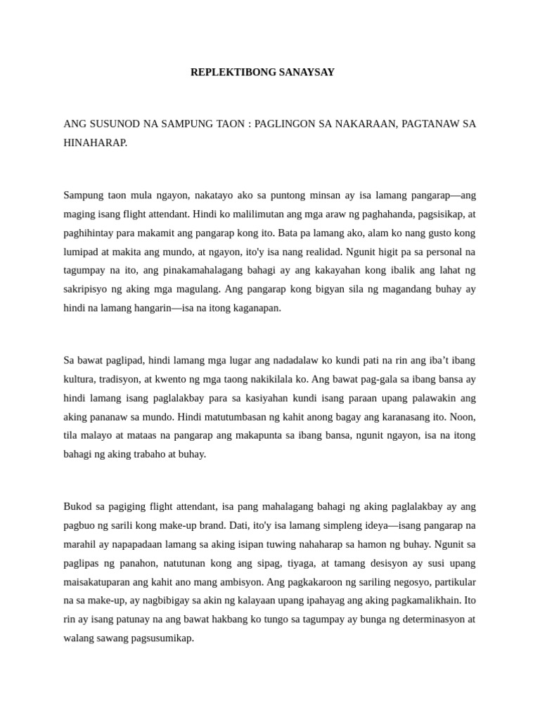 Replektibong Sanaysay | PDF