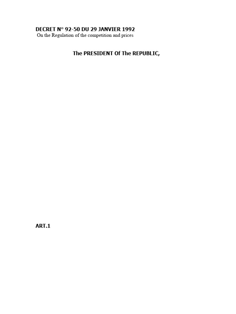 Decret 92-50 Traduit | PDF | Invoice | Prices