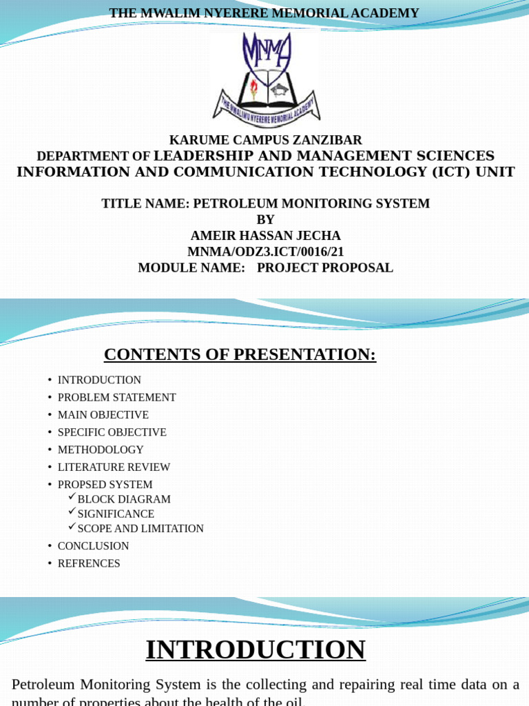 Project Proposal Sample 4 | PDF | Petroleum | Microcontroller