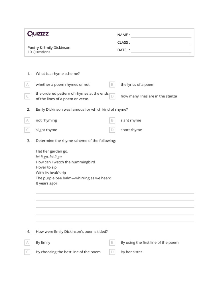 Poetry & Emily Dickinson | PDF | Poetry | Emily Dickinson