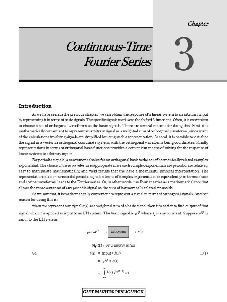 4 Continuous Time Fourier Pdf Trigonometric Functions Fourier Series