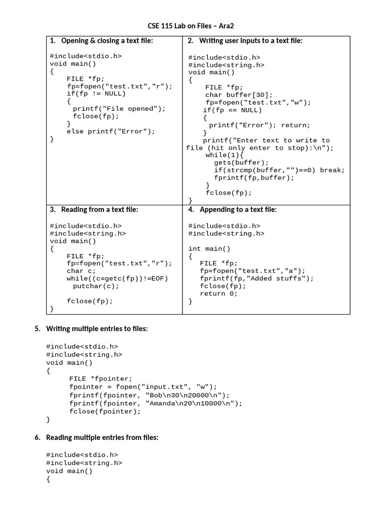 Cse115 Lab Manual 19 File | PDF | Pointer (Computer Programming) | Computer Science