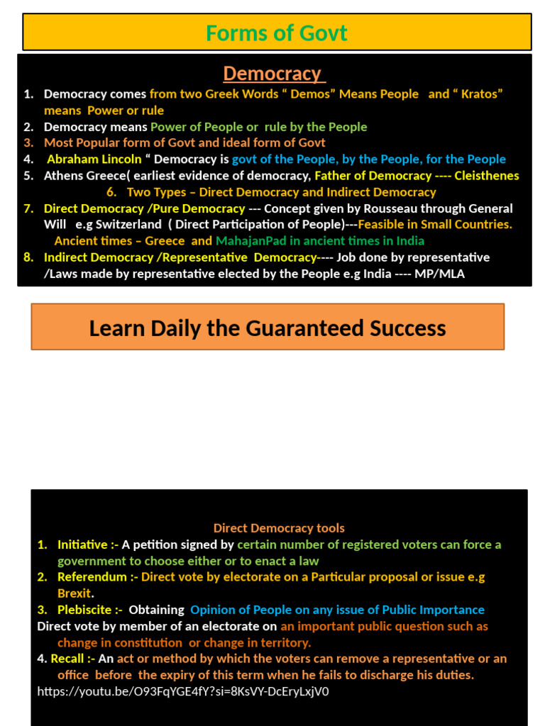 Types of Government Explained | PDF | Democracy | Political Ideologies