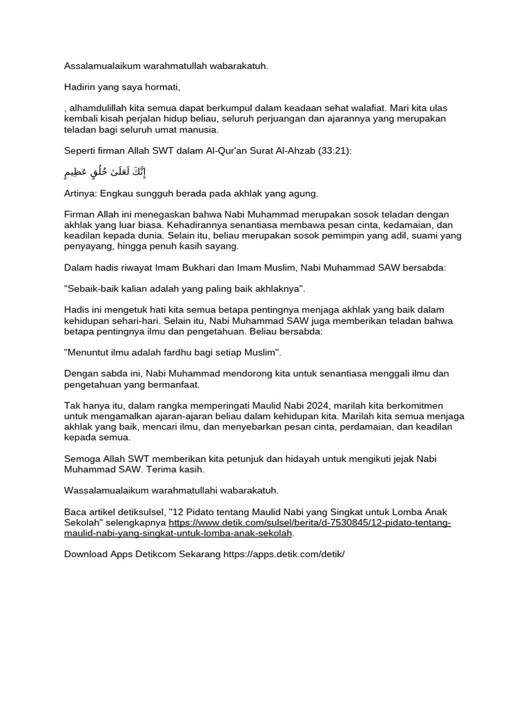 Pidato Anak Anak | PDF | Gaya Hidup