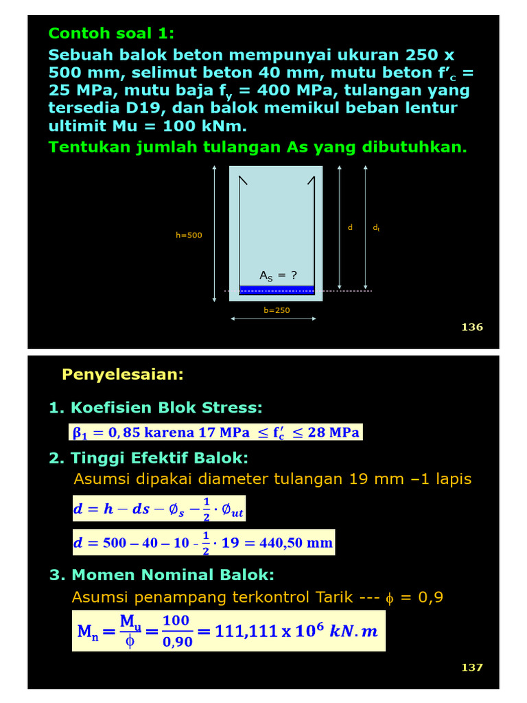 Contoh Desain Dan Analisis Balok Persegi | PDF | Metode & Bahan Ajar ...