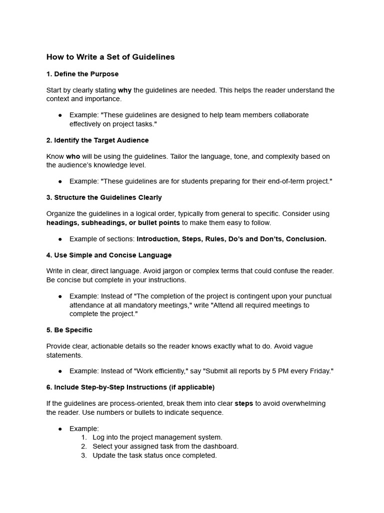 Writing Effective Guidelines Steps | PDF | Human Communication