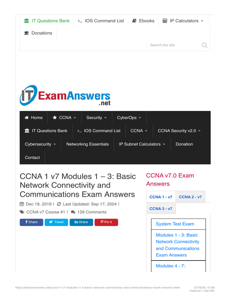 CCNA | PDF | Internet Protocol Suite | Computer Network