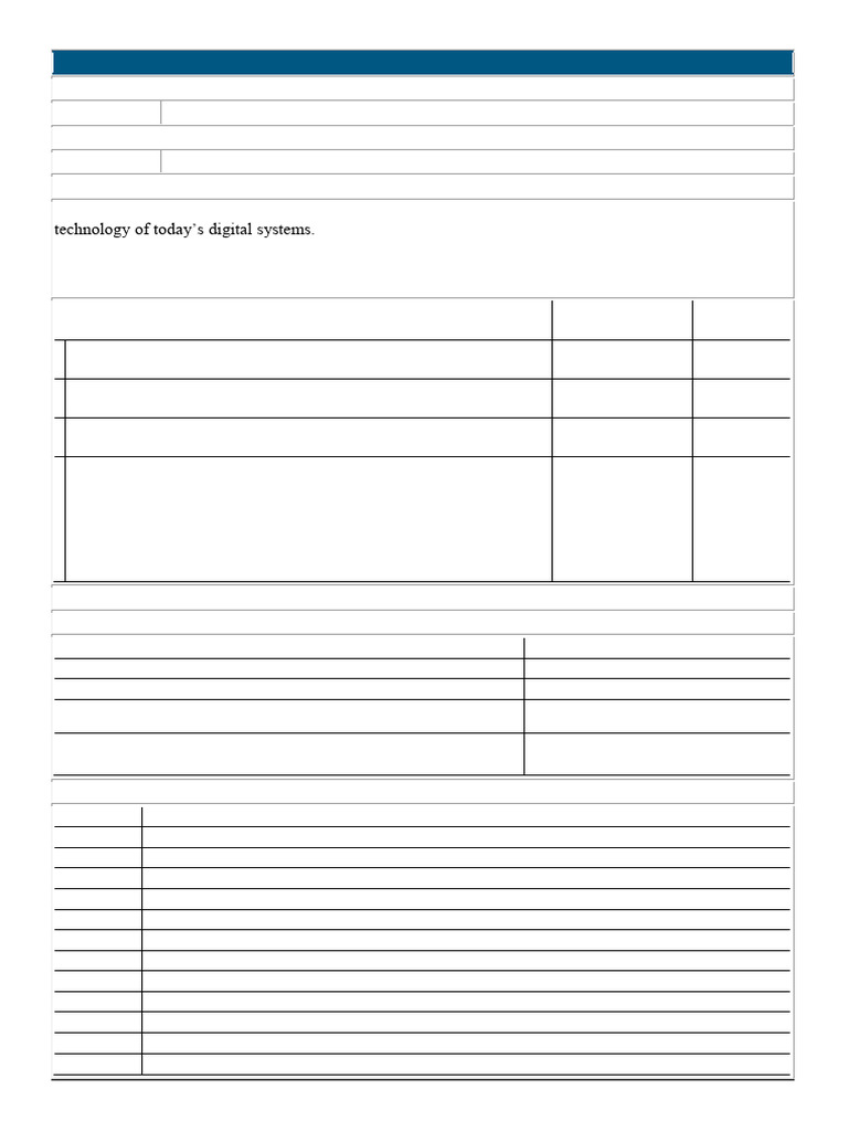 Course Outline - Digital - Design | PDF | Digital Electronics | Logic Gate