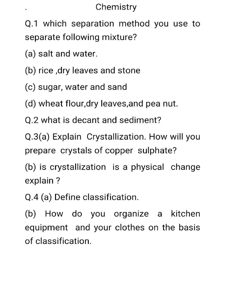 Chemistry Moy Revision Worksheet | PDF