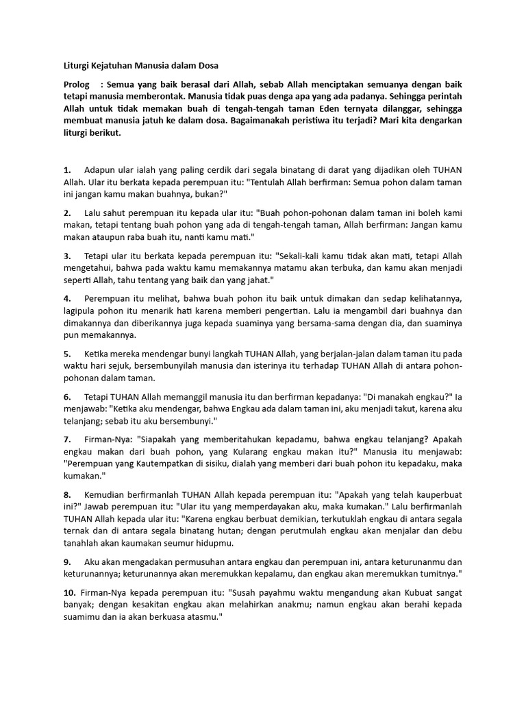 Kejatuhan Manusia di Eden | PDF | Griya & Taman | Agama & Spiritualitas