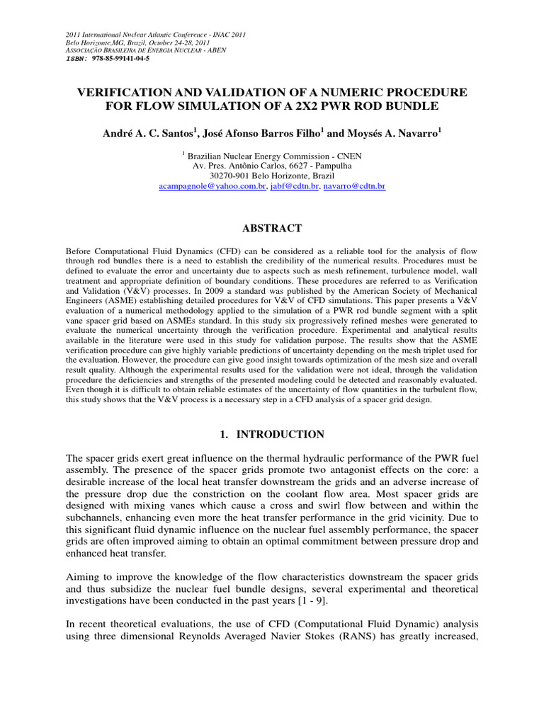 Santos Et Al - 2011 - Verification and Validation of A Numeric Procedure For Flow Simulation of ...