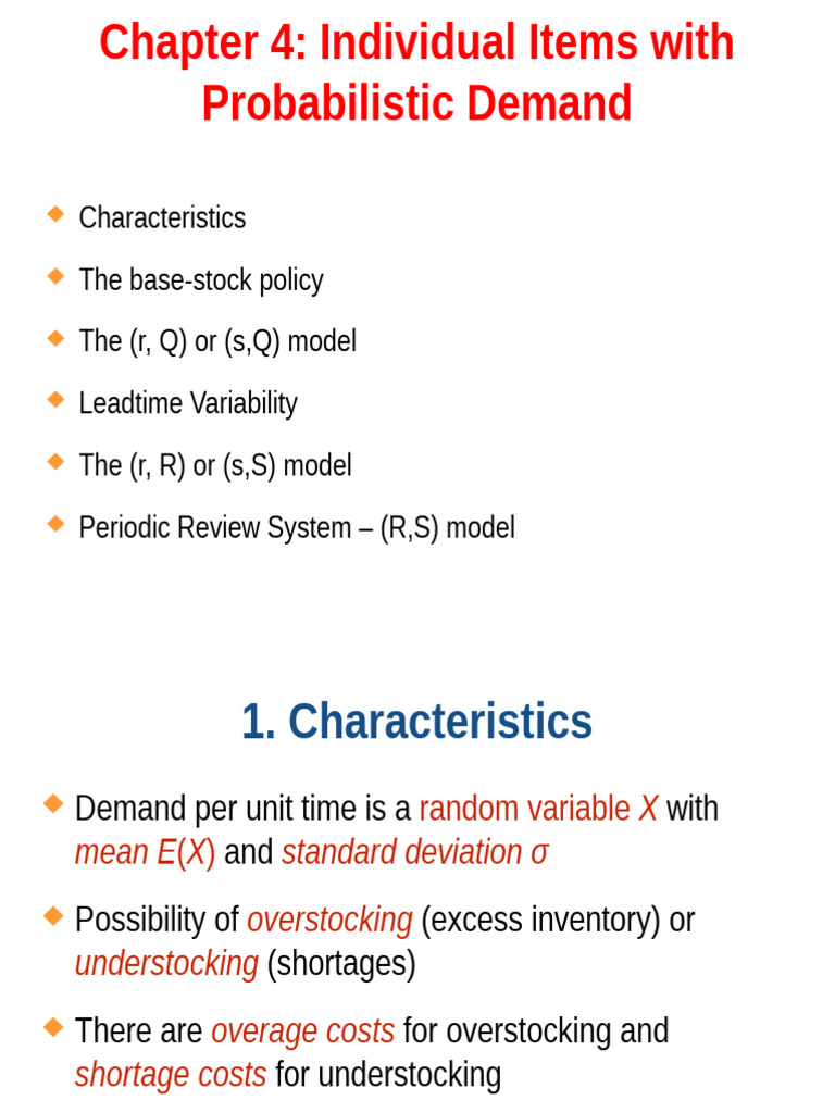 Base Stock Policy and Demand Analysis | PDF | Standard Deviation | Variance