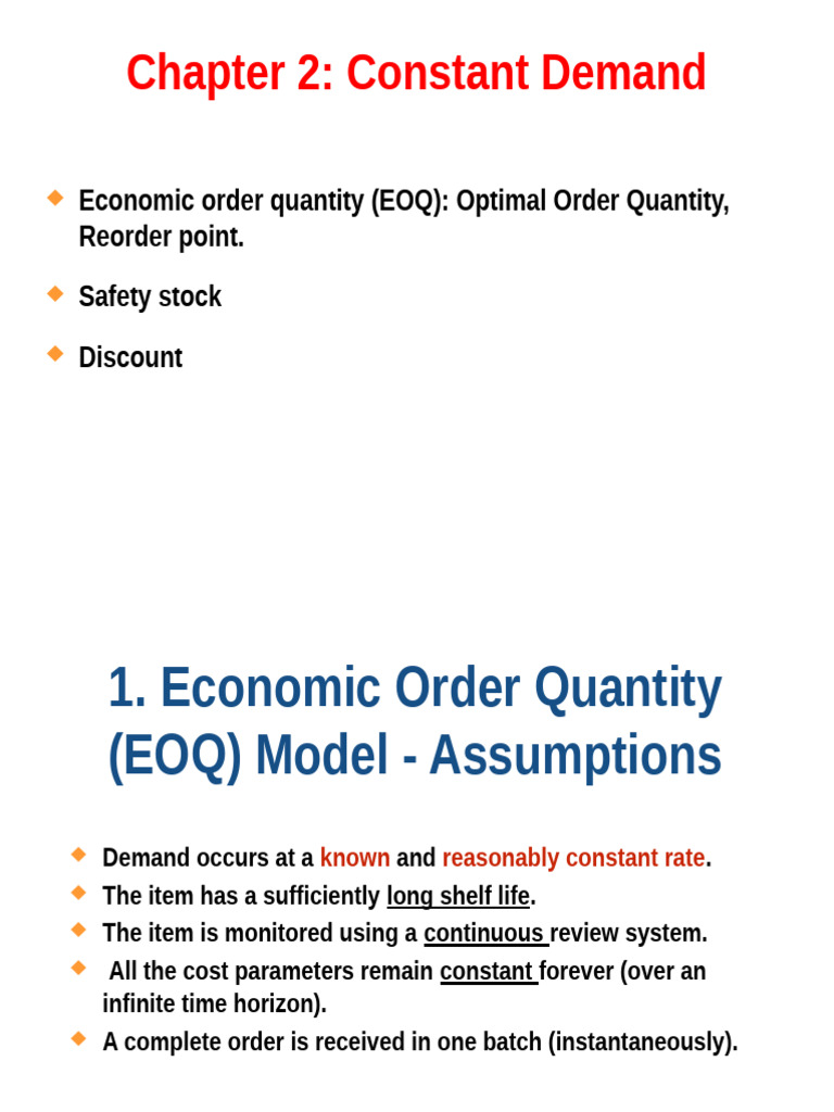 Chapter 2st - Single Item - Demand Varying at Approximate Level | PDF ...