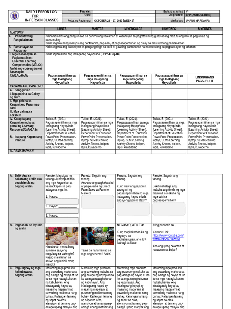 W9 EPP Agriculture | PDF