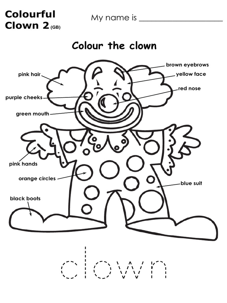 Clown Colour 2 GB HWK | PDF | Language Arts & Discipline