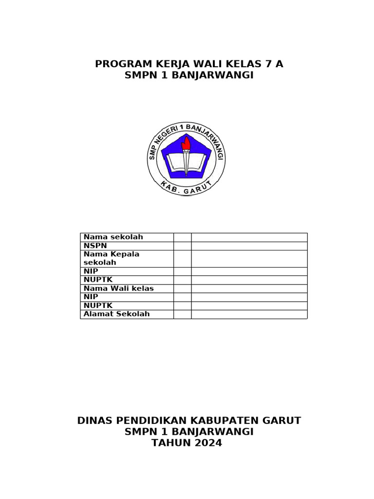 Contoh Program Kerja Wali Kelas | PDF | Bisnis | Seni