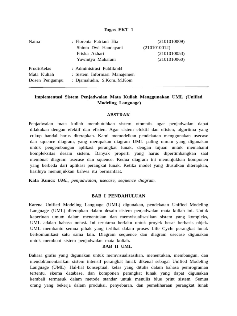 EKT 1 - Sistem Informasi Manajemen - 5B | PDF | Komputer