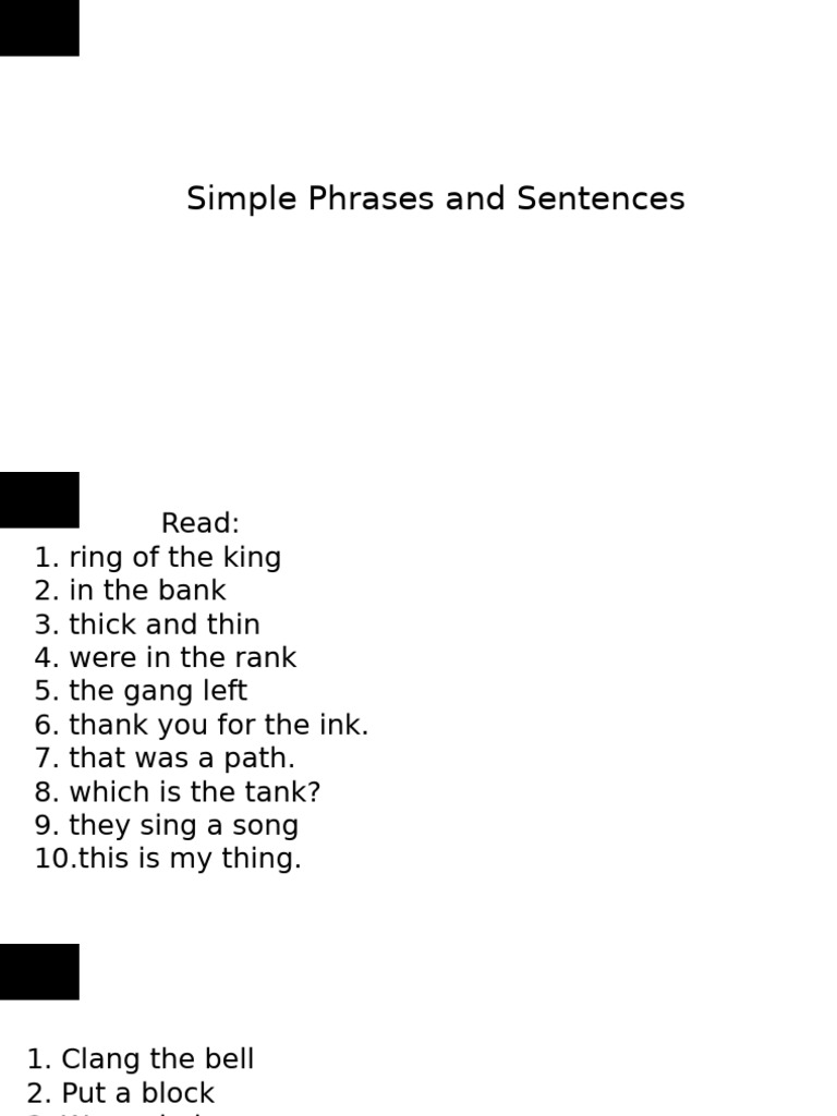 Simple Phrases and Sentences | PDF