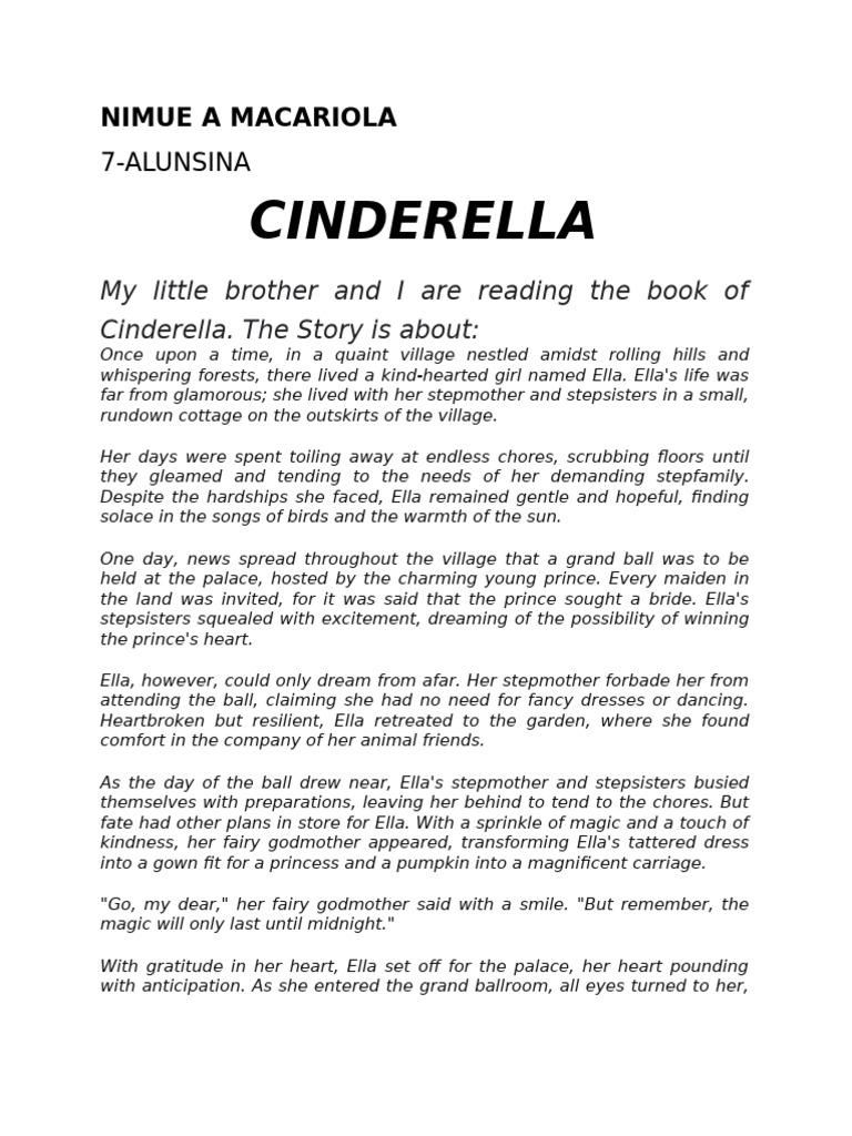 Nimue a Macariola | PDF | Cinderella | Fairy Tales