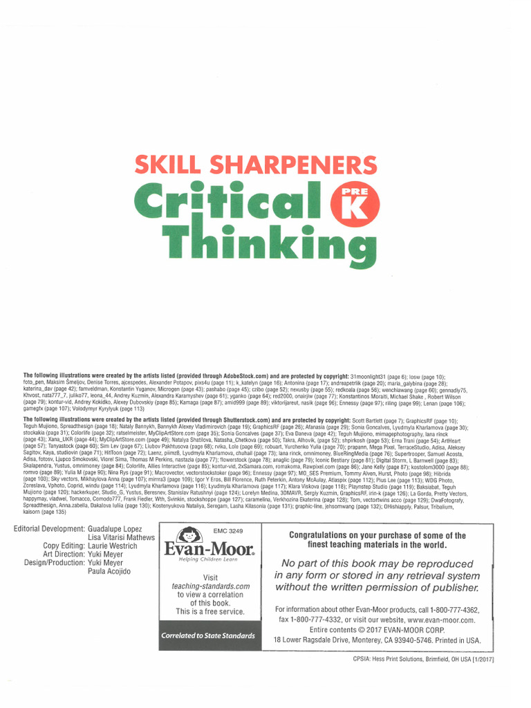 Critical Thinking Prek | PDF