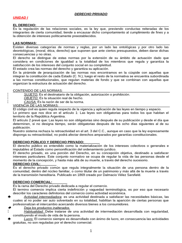 RESUMEN DERECHO PRIVADO N°1 ACTUALIZADO | PDF | Contabilidad | Intención (Derecho Penal)