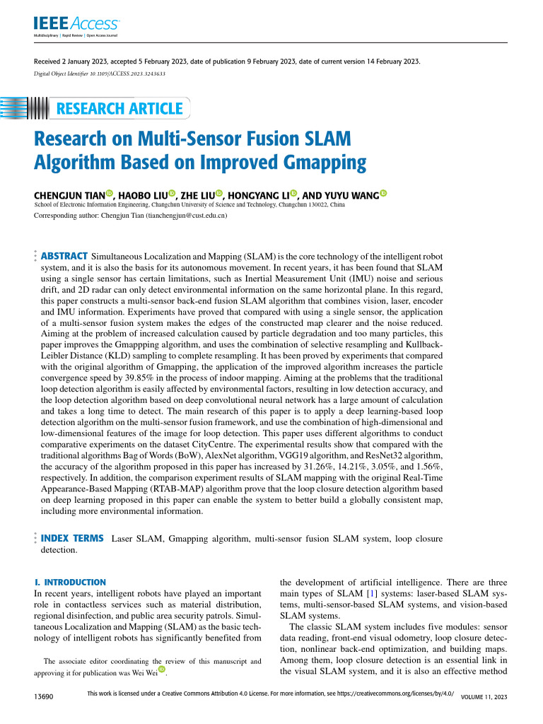 Research On Multi-Sensor Fusion SLAM Algorithm Based On Improved Gmapping | PDF | Lidar ...