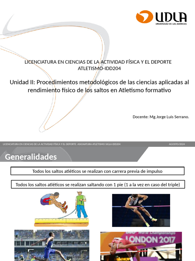 Tipos de Saltos en Atletismo | PDF | Fuerza | Corriendo