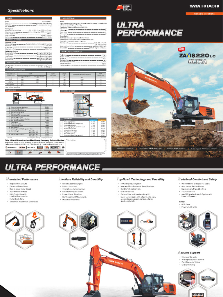 ZX220 Ultra Specifications Overview | PDF | Motor Vehicle
