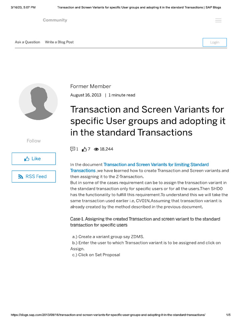 SHD0 - Activate Variant Without Create Z Tcode | PDF
