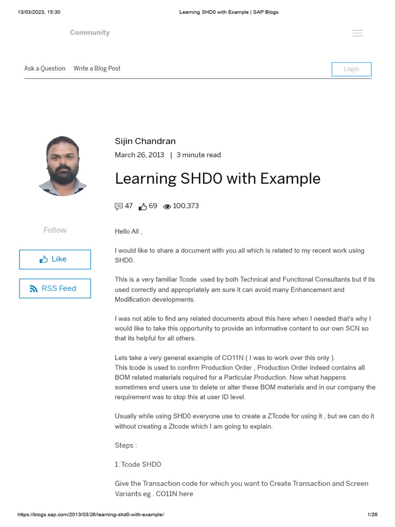 SHD0 - Variant Without Create Z Tcode - SAP Blogs | PDF | Menu (Computing) | Software